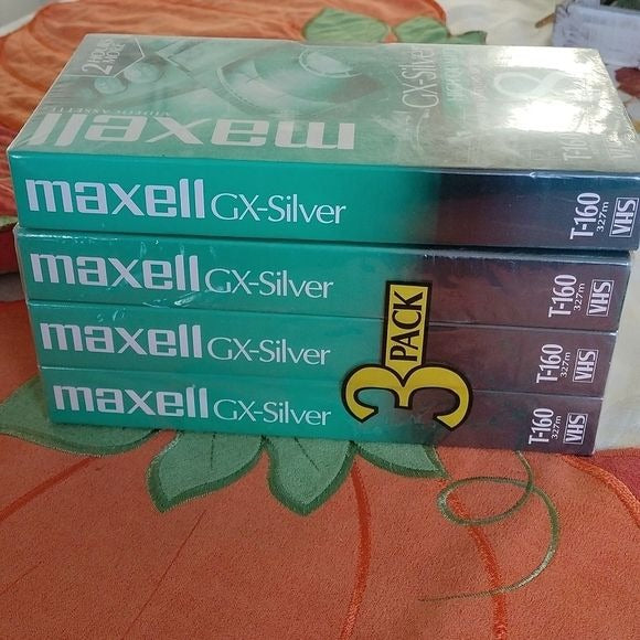 Maxell GX-Silver 8 Hour VHS Blank Tapes T-160, set of 4 – Brickbrats.biz